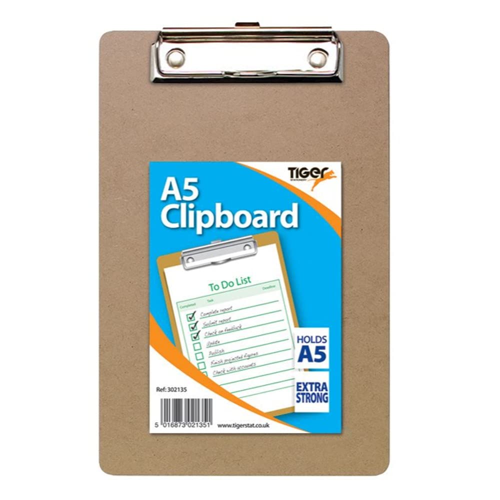 Tiger A5 MASONITE CLIPBOARD : Amazon.co.uk: Stationery & Office Supplies