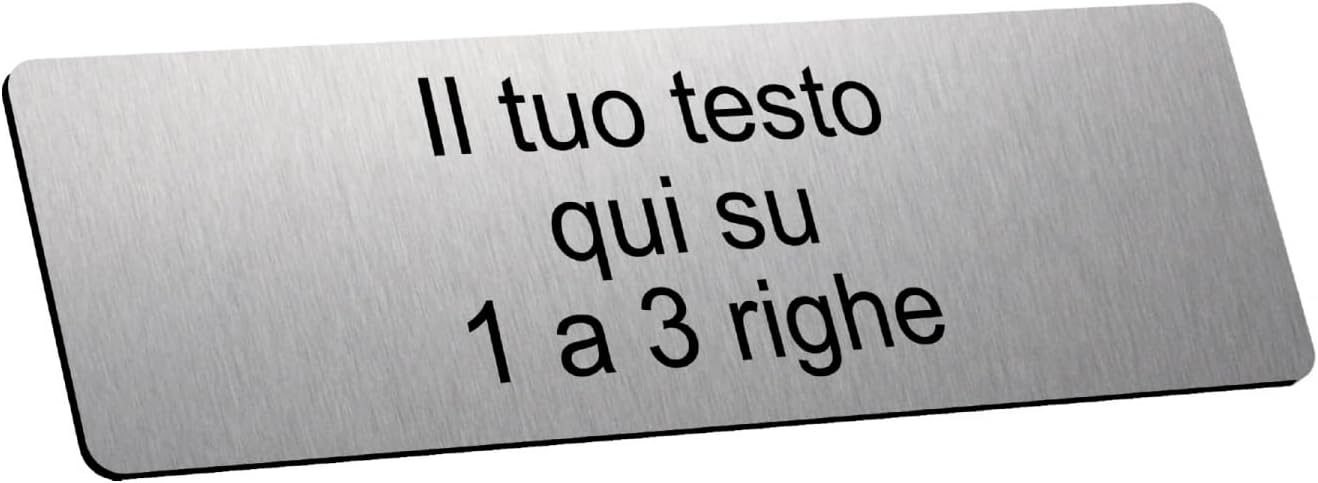 Targhetta incisa personalizzata autoadesiva per codice CIN - alluminio ...