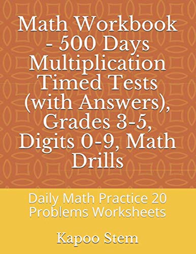 Math Workbook - 500 Days Multiplication Timed Tests (with Answers ...