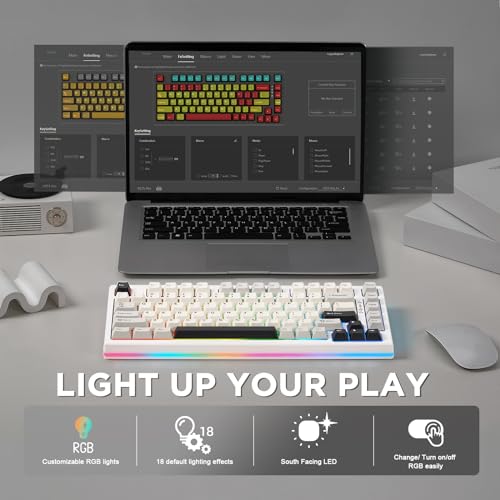 YUNZII YZ75 75% Hot Swappable Wireless Gaming Mechanical Keyboard, RGB ...
