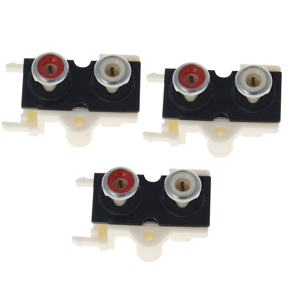 Buy Fielect 3pcs AV Concentric Outlet 2 RCA Female Jack 3-Pin Connector ...