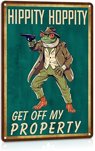 Amazon.com : HK Studio No Trespassing Funny Sign - Frog Hippity Hoppity ...