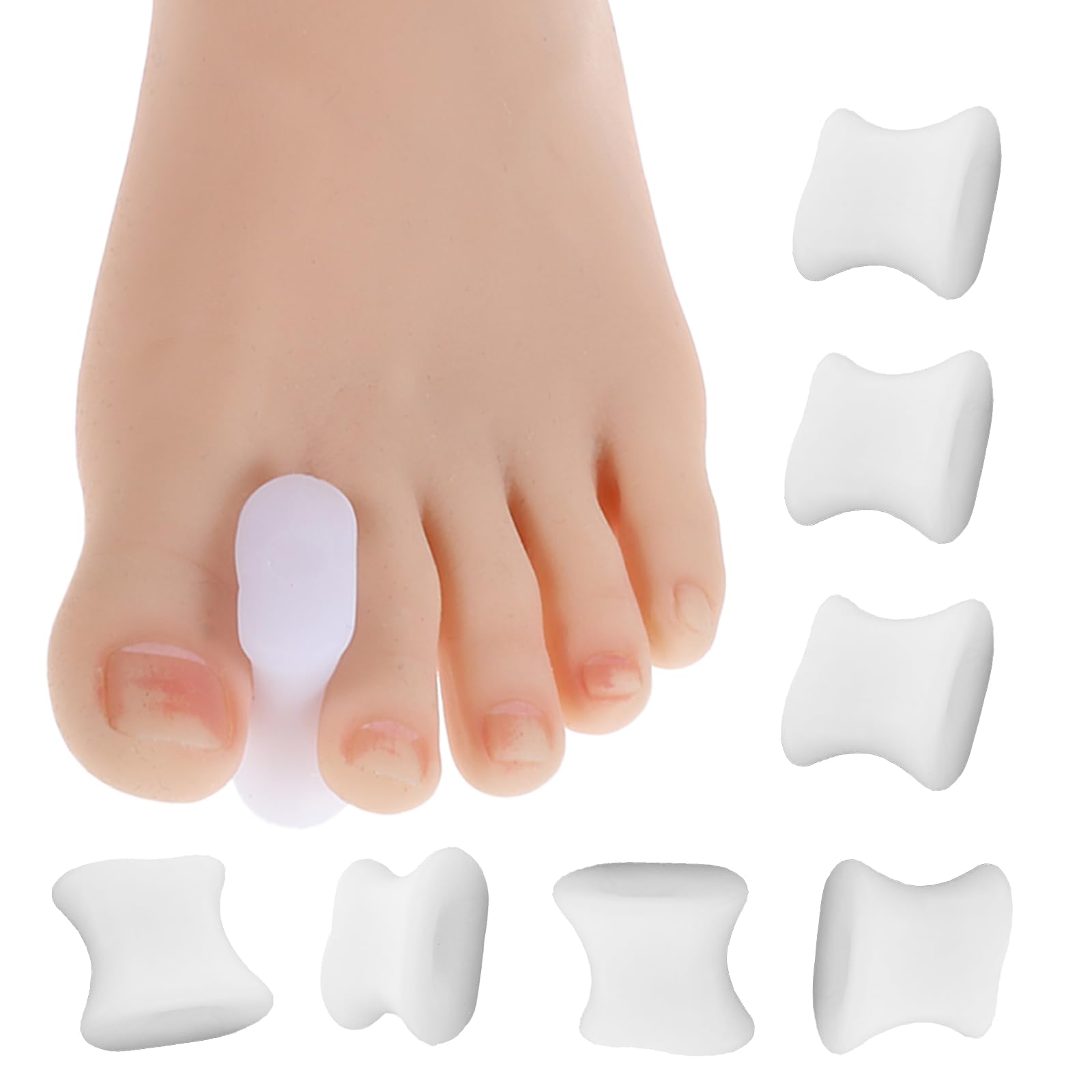 Amazon.com: Lusofie 12 Pack Gel Toe Separators White Bunion Toe Spacers ...