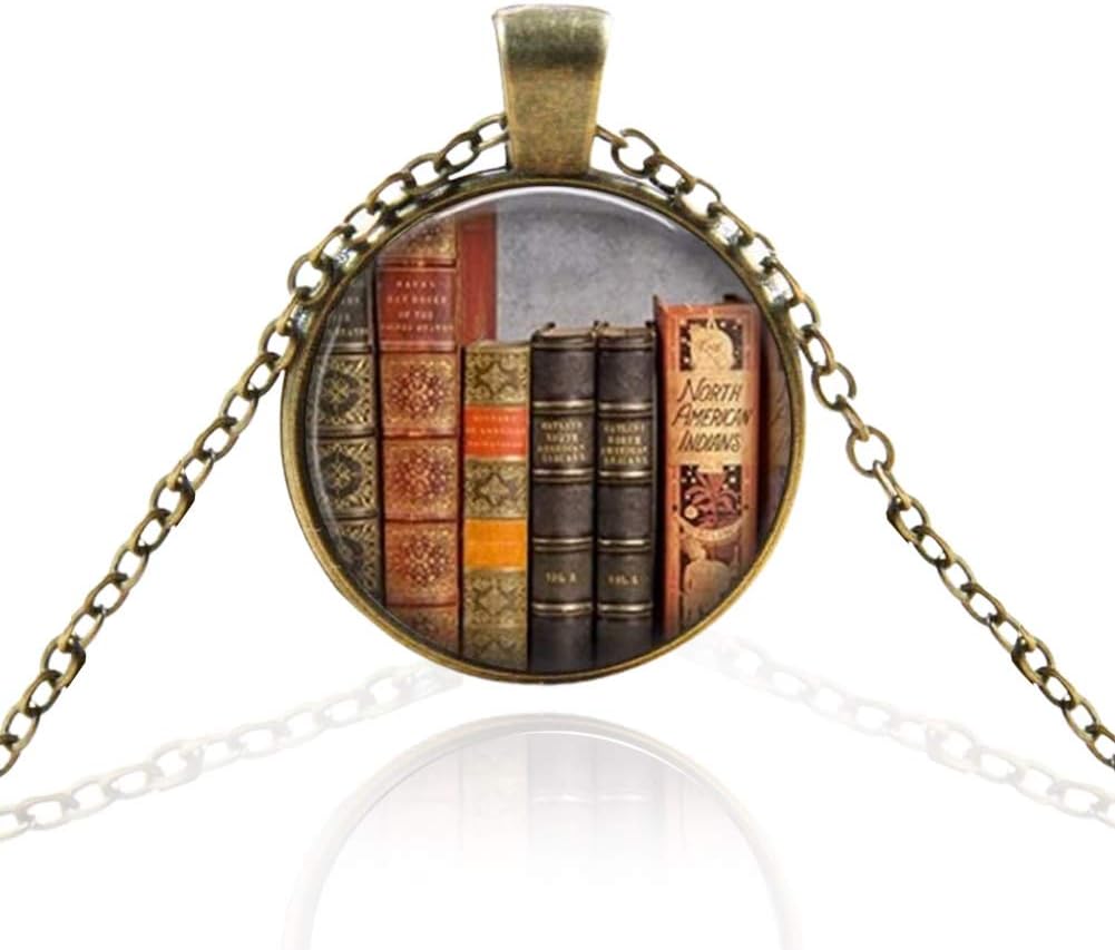 Amazon.com: Hithop Library Book Necklace, Librarian Pendant ...