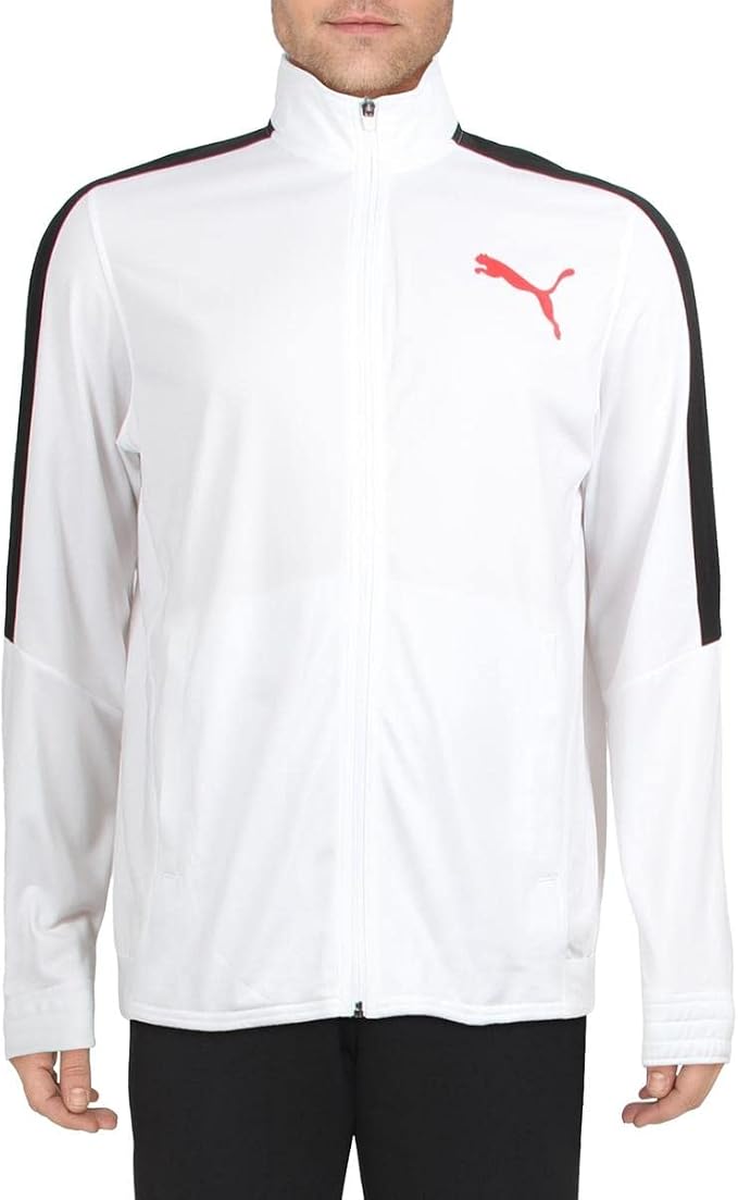 PUMA Men's Contrast Jacket, White/Black, M at Amazon Men’s Clothing store