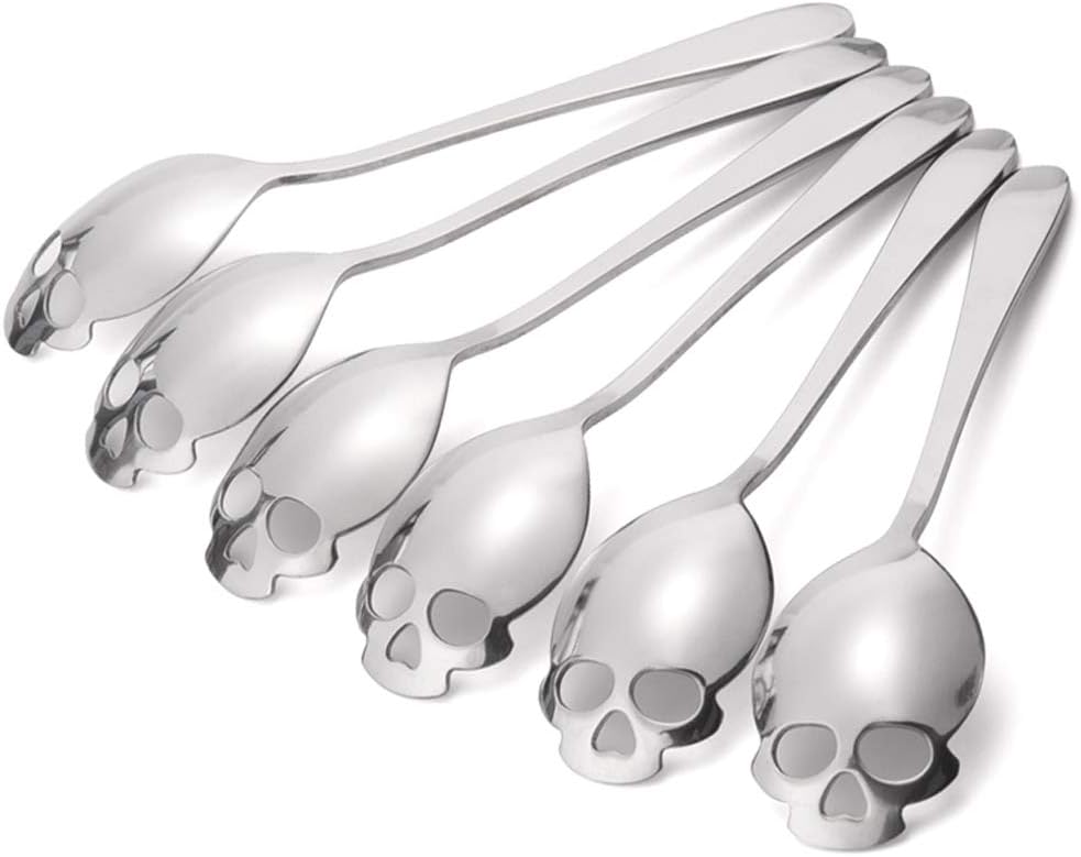 Amazon.com: FOXAS 6 Pack Skull Spoons, 5.9-inch Coffee Tea Stirring ...