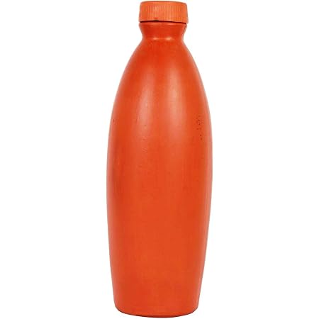 The Satyam Craft Kasana Clay Art Terracotta Clay Water Bottle 1 Liter ...
