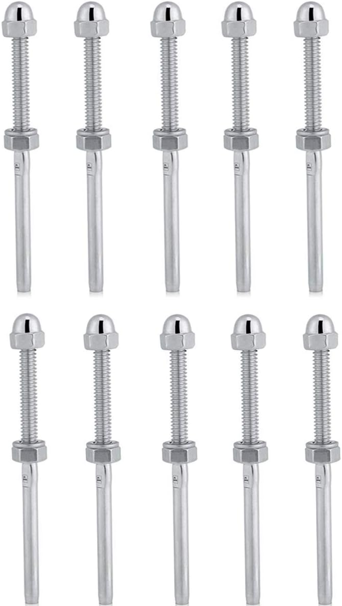 Threaded Cable Tensioners, 10-Pack Stainless Steel Cable Threaded ...