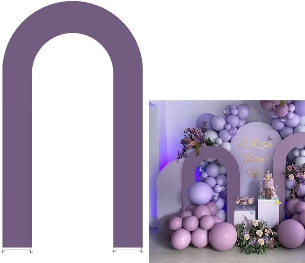 Amazon.com : Iydamc Purple Open Arch Backdrop Cover for Birthday Party ...