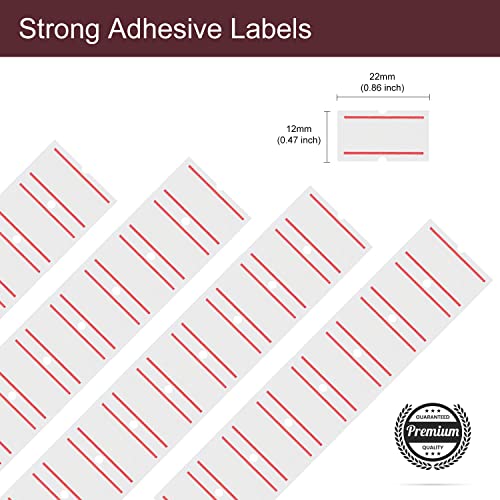 Snapklik.com : Motex 1 Line Labels - 10,000 Double Red Line White Blank ...
