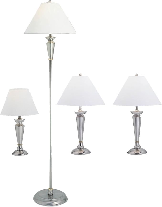 Grandrich G-4411-4 Lighting Set with One Floor Lamp, Two Table Lamps ...