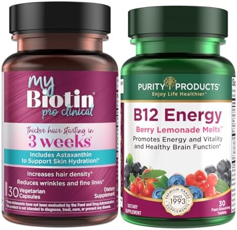 Amazon.com: Purity Products Bundle - MyBiotin ProClinical + B-12 Energy ...