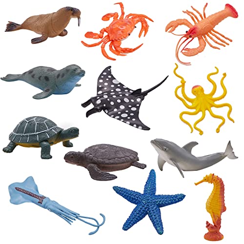 Jumbo Ocean Animals 6 pc Sea Animal Figurines Set - Educational Toys Planet