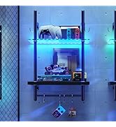 Amazon.com: Bestier LED Gaming Floating Shelves for Wall, 15" Wall ...