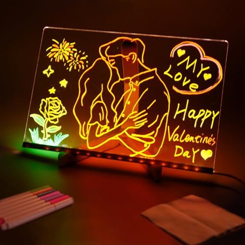 Amazon.com : LED Note Board with 7 Colors, Light up Acrylic Message ...