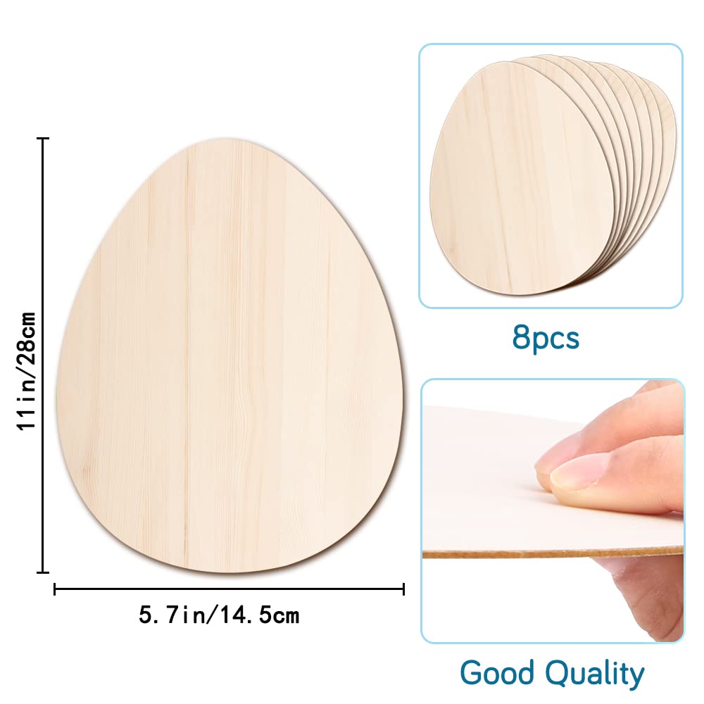 Snapklik.com : 8PCS 11Inch Wooden Easter Egg Cutouts Large Unfinished ...