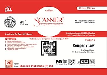 Scanner CS Executive Programme Module-I Paper-2 Company Law : Amazon.in ...