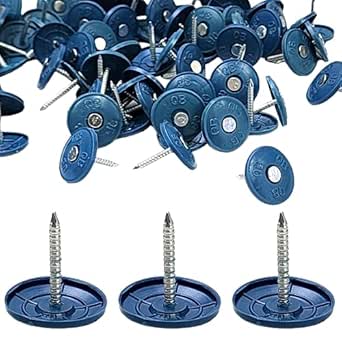 (500 Pack) Round Plastic Cap Nail 1 Inch Roofing Nails Galvanized Tar ...