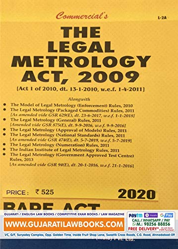 The Legal Metrology Act, 2009- Bare Act 2020 Edition Commercial ...