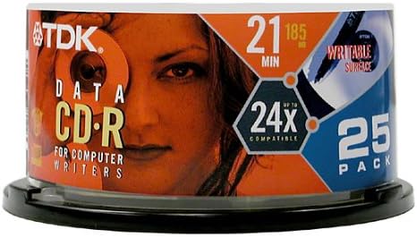 Amazon.com: TDK CD-R21CB25 21 Minute CD-R (25-Pack Spindle) : Electronics