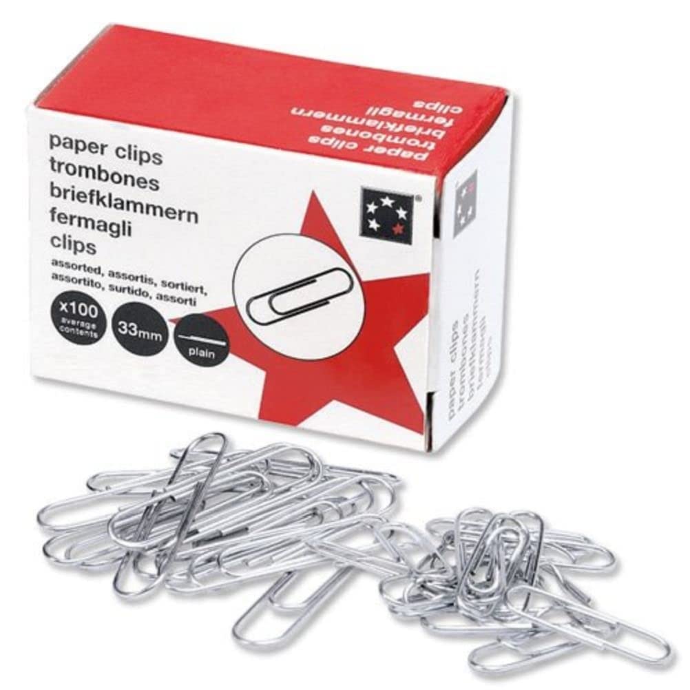 5 Star Paperclips Metal Small 22mm Plain [Pack of 10x200] : Amazon.co ...