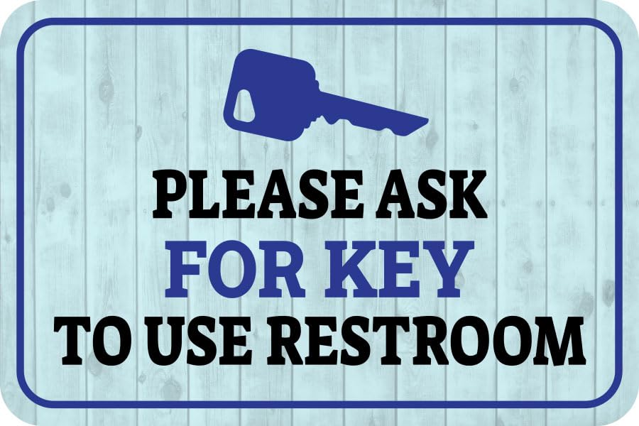 Amazon.com : Classic Framed Plus Please Ask For Key To Use Restroom ...