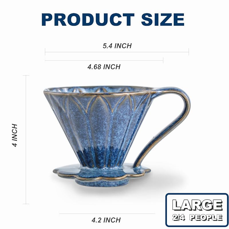 Snapklik.com : Aroplor 02-4Cup Pour Over Coffee Dripper,Ceramic Coffee ...