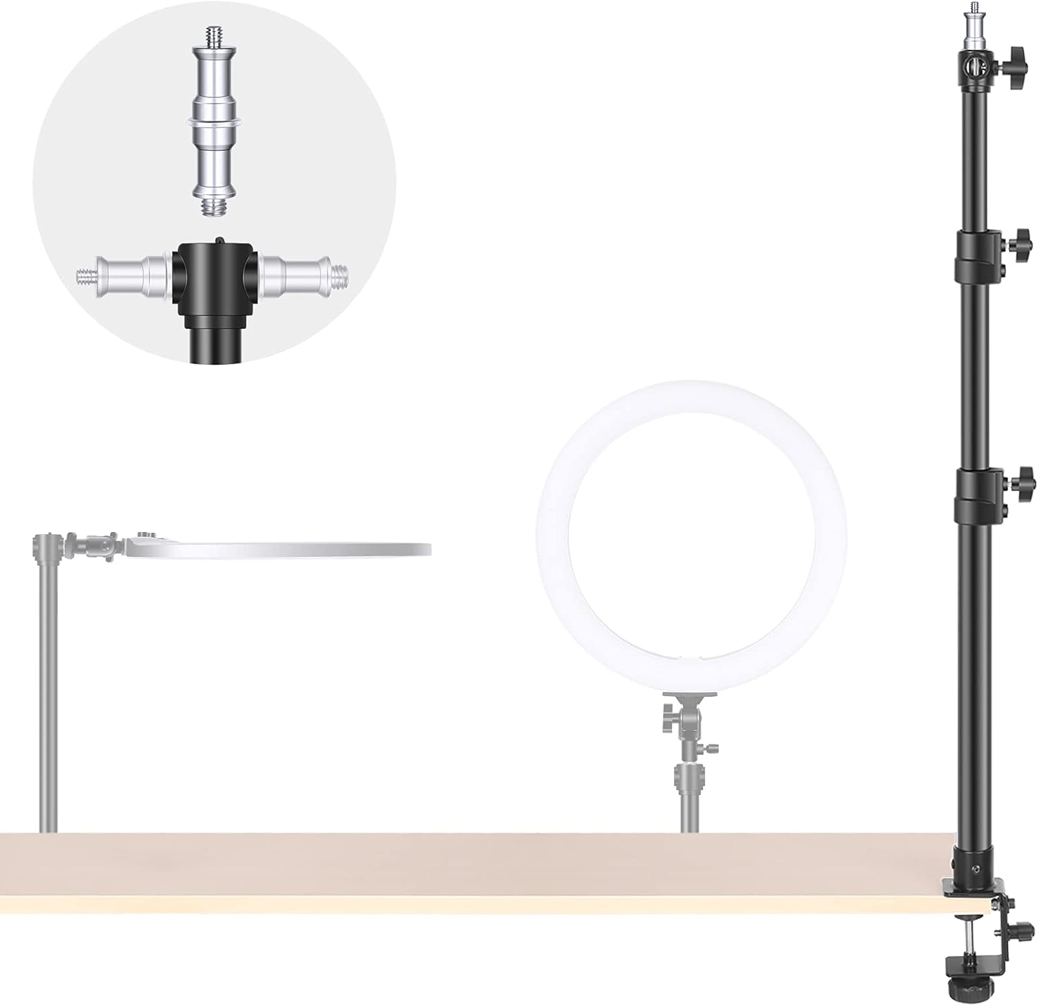 Amazon.com : Neewer Desk Mount Stand, Adjustable 19-45.5in Tabletop C ...