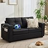 Amazon.com: TYBOATLE 65" Black Faux Leather Sofa Couches for Living ...