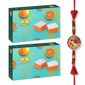 Haldirams Nagpur Orange Burfee 500 g (Pack Of 2) with Rakhi : Amazon.in ...