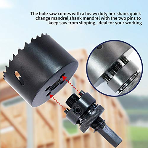 3inch Hole Saw, LAIWEI 76mm Hole Cutter with A2 Heavy Duty Mandrel ...