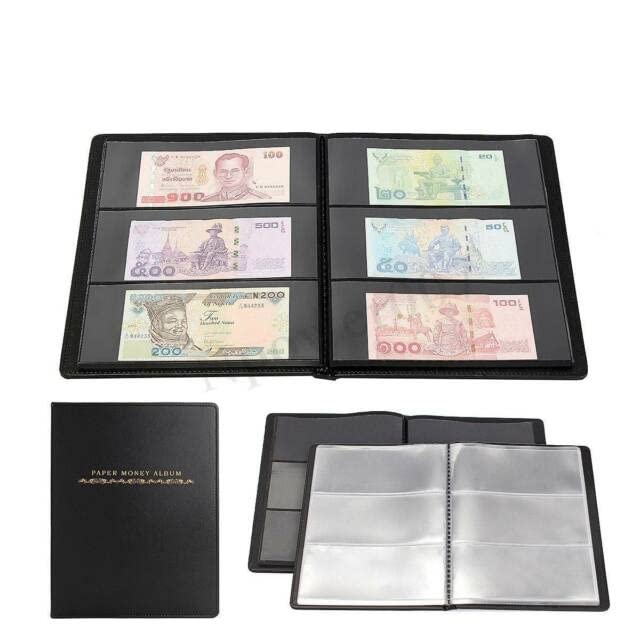 IHC ~ Currency Note Album For Keeping 60 Pockets ~ BLACK ~ BEST FOR ...