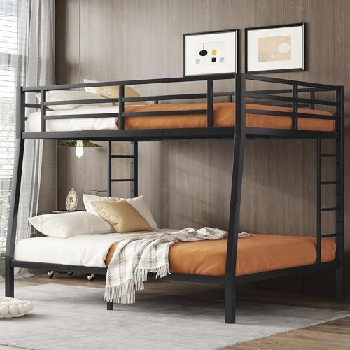 Amazon.com: Heavy Duty Bunk Bed for Adults, Full XL Over Queen Bunk ...