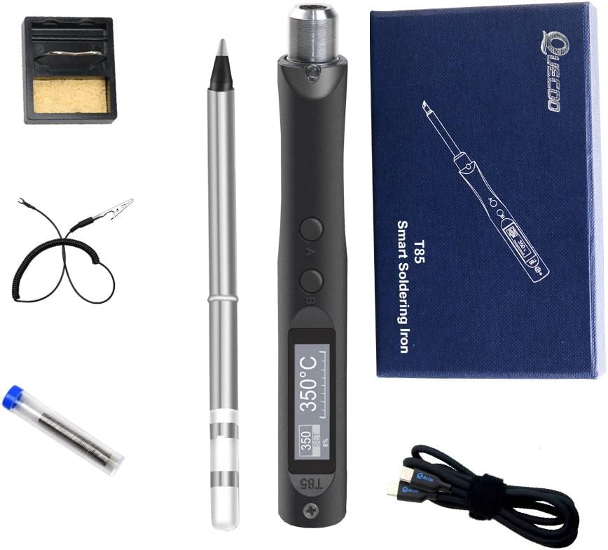 Amazon.com: QUECOO T85 Soldering Iron Kit, DC/PD(96W/65W) Smart Pencil ...