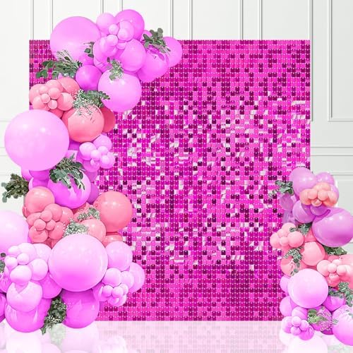 Amazon.com : Hot Pink Shimmer Wall Backdrop Shimmer Wall Panels 36 ...