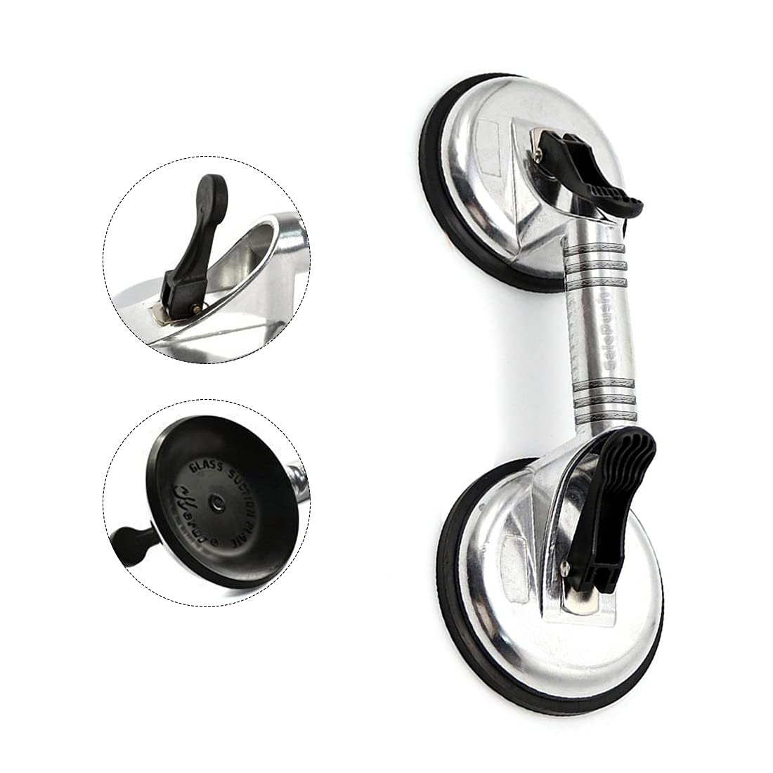 Heavy Duty Aluminum Double Handle Suction Cup l Grab Rail for Glass ...