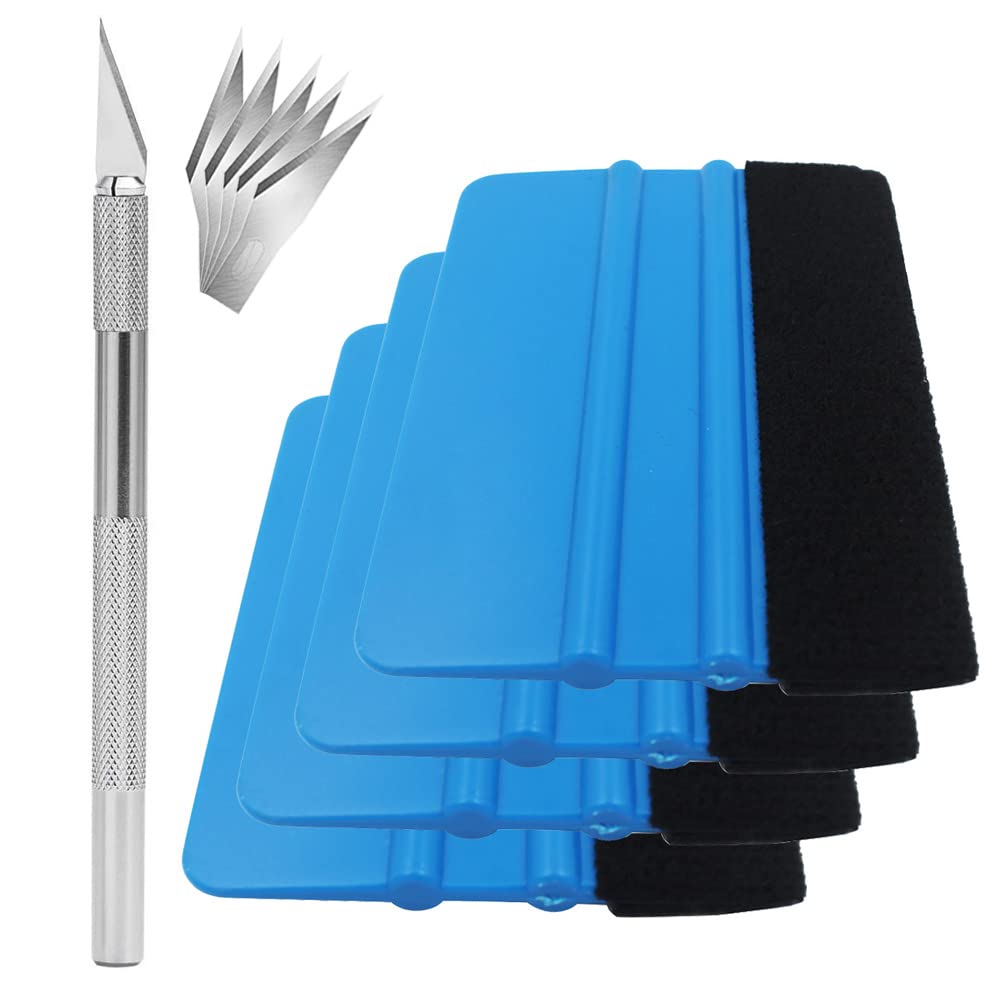 Amazon.com: Gebildet 4pcs Felt Edge Squeegee, 4 Inch Squeegee for Car ...