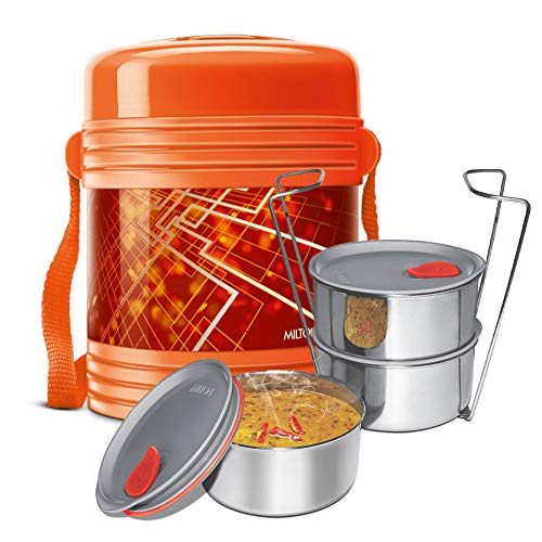3% OFF on Milton Vector Deluxe 3 Plastic Leak Lock Tiffin Box Set, 3 ...