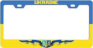 Amazon.com: Ukraine License Plate Flage Frame National America Blue ...