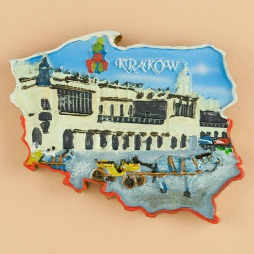 Amazon.com: Poland Map Magnet - Krakow, Cloth Hall: Refrigerator ...