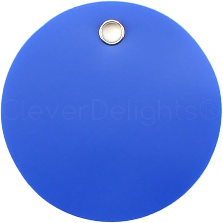 Amazon.com : CleverDelights Blue Plastic Tags - 3" Round - 100 Pack ...