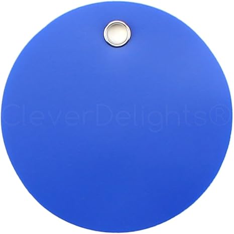Amazon.com : CleverDelights Blue Plastic Tags - 3" Round - 100 Pack ...
