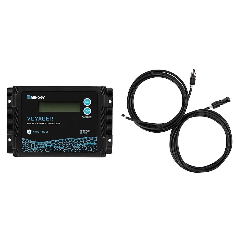 Amazon.com: Renogy Voyager 20A Solar Charge Controller Bundle with 10Ft ...
