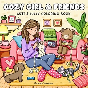 Amazon.co.jp: Cozy Girl & Friends: Cute and Fuzzy Coloring Book for ...