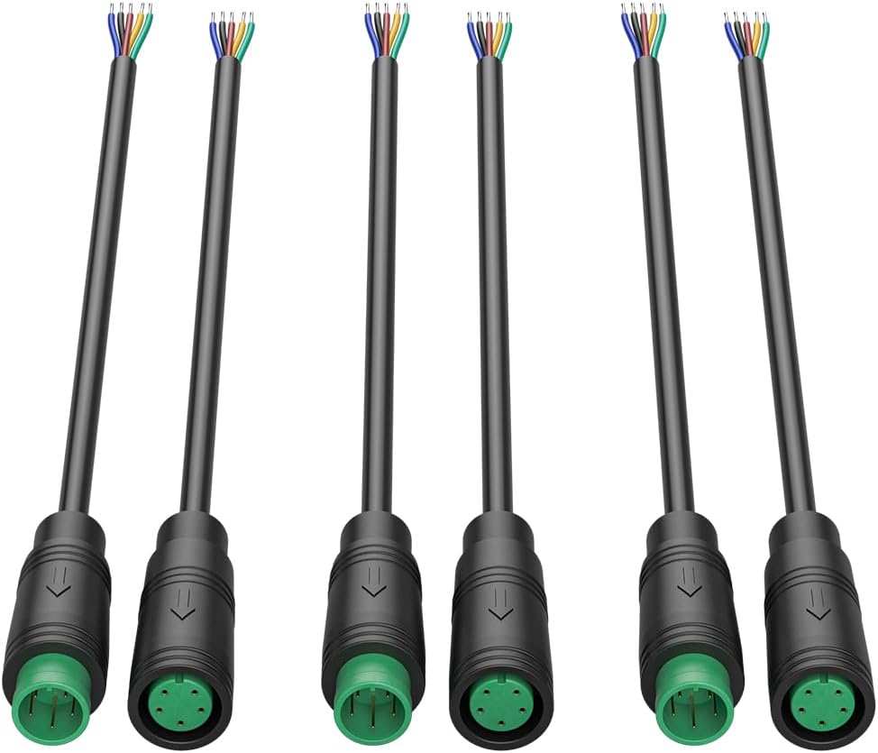 Amazon.com: Hysmigor M8 5 Pin Mini Electrical Connector 26AWG IP65 Male ...