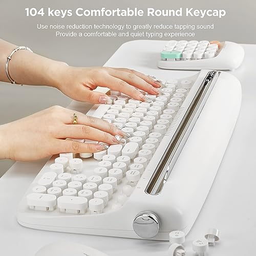 YUNZII ACTTO B503 Wireless Keyboard, Retro Bluetooth Aesthetic ...