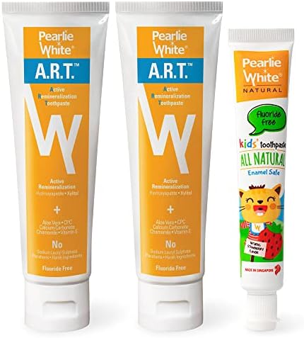 Amazon.com : Pearlie White Fluoride Free Toothpaste Family Pack - Adult ...