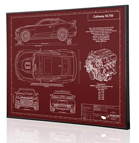 Amazon.com: Callaway Camaro ZL1 6th Generation Blueprint Artwork-Laser ...