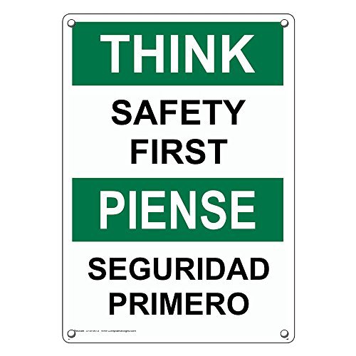 Weatherproof Plastic Vertical OSHA Think Safety First - Seguridad ...