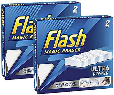Pack of 2 x 2 Magic Sponge Eraser Ultra Power | With no Harsh Chemicals ...